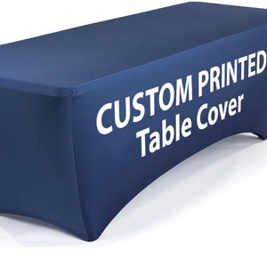 Customised Stretch Fit Table Cover | Business Event Logo Tablecloth ...