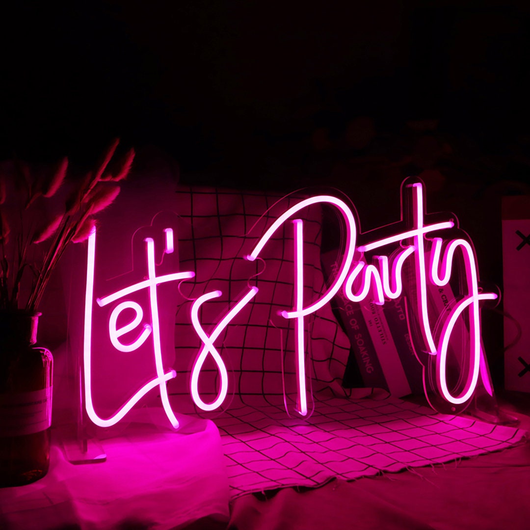 Let's Party Neon Sign / Holiday Decoration RGB Light / Night Club Sign ...