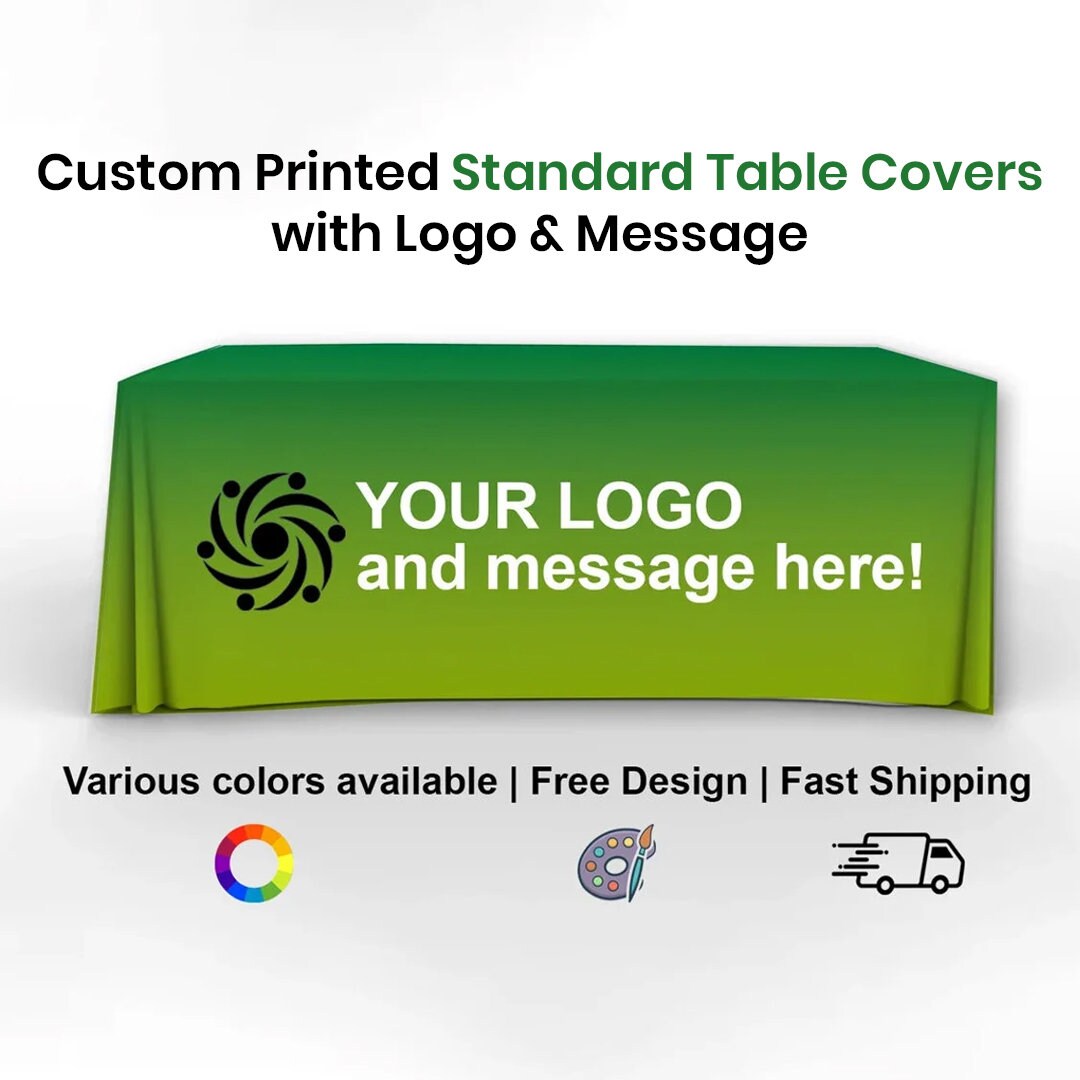 Custom Logo Table Standard Covers, Custom Standard Table Covers Your ...