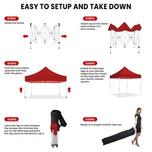 Custom 10x10 Canopy Tent- Heavy Duty Pop up Tent for Events, Outdoor ...