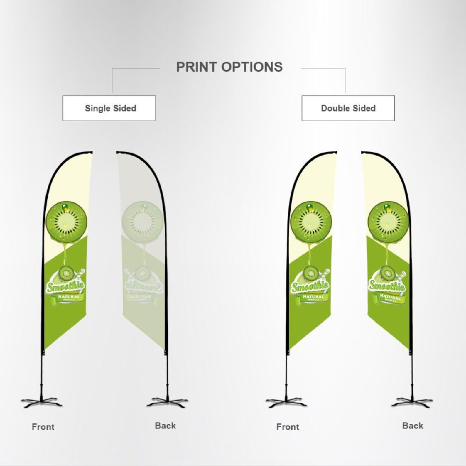 Deluxe Angled Flag - Single & Double Sided - Personalized, Advertising ...