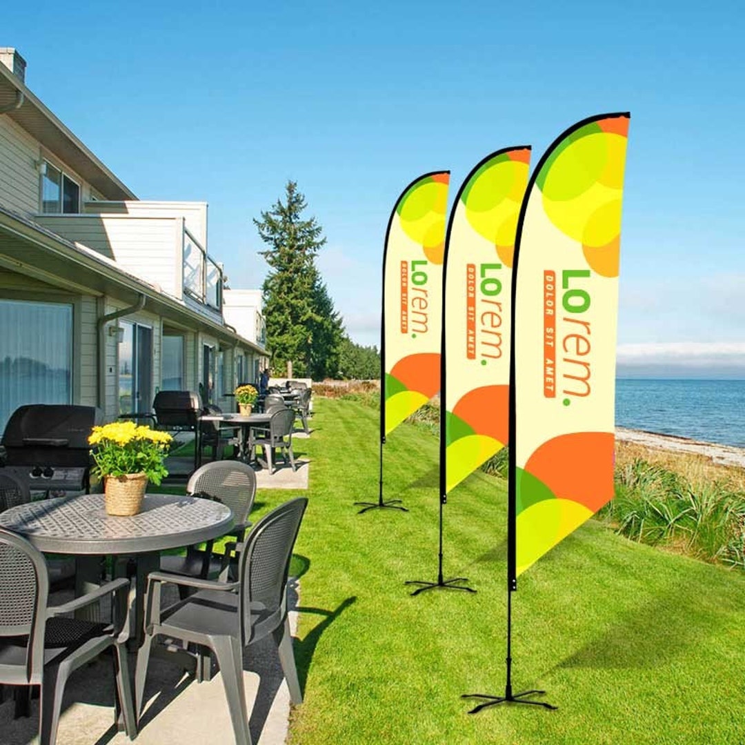 Deluxe Angled Flag - Single & Double Sided - Personalized, Advertising ...