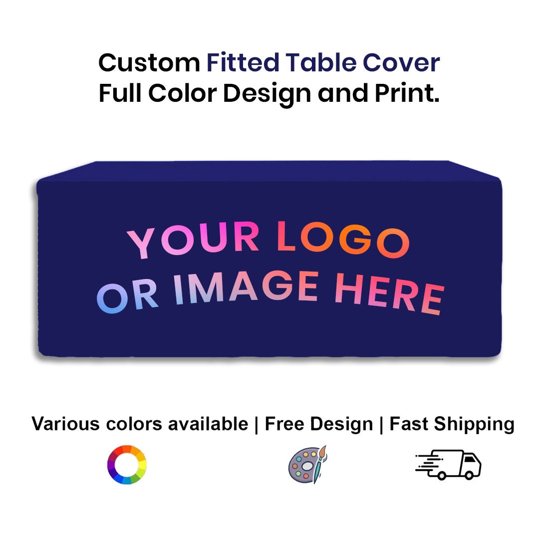 Custom Logo Table Cover, Personalized Fitted Table Covers With Open ...