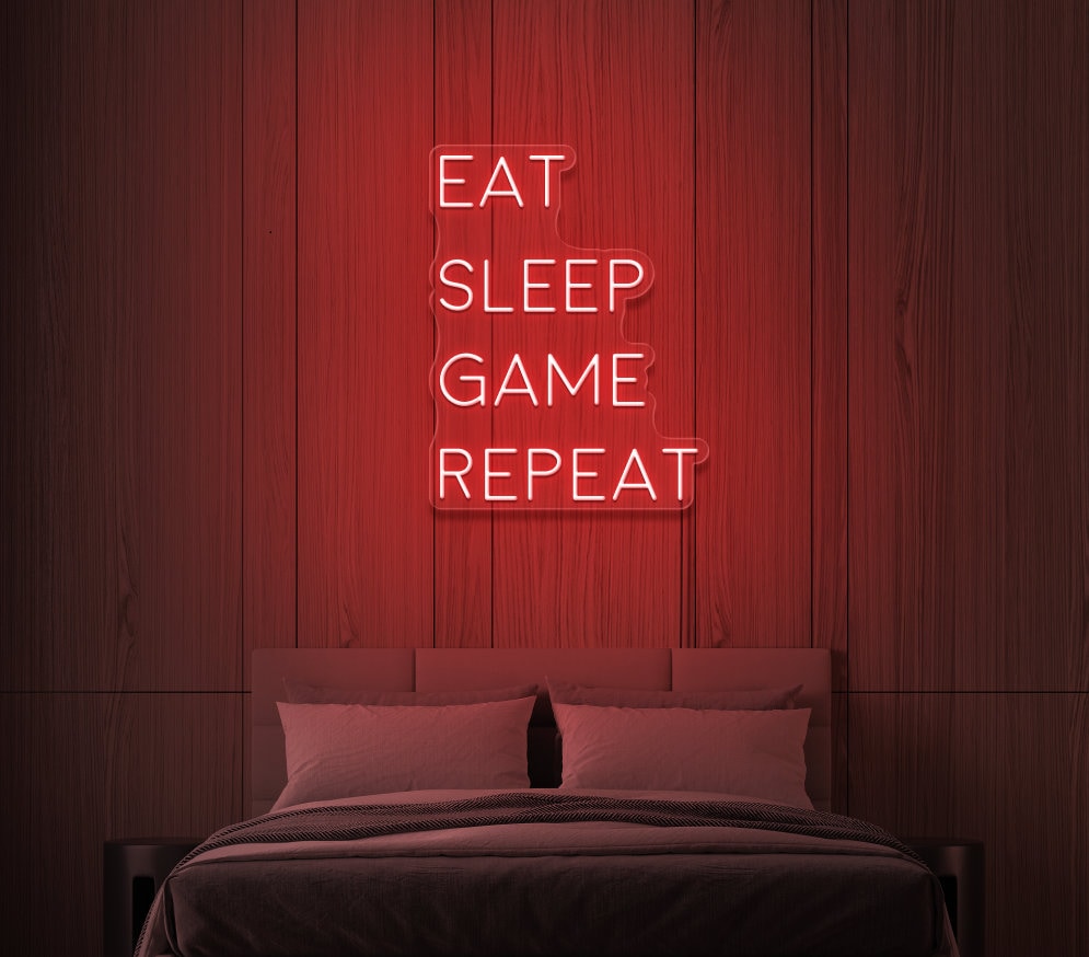 Eat Sleep Game Repeat Neon Sign - Etsy