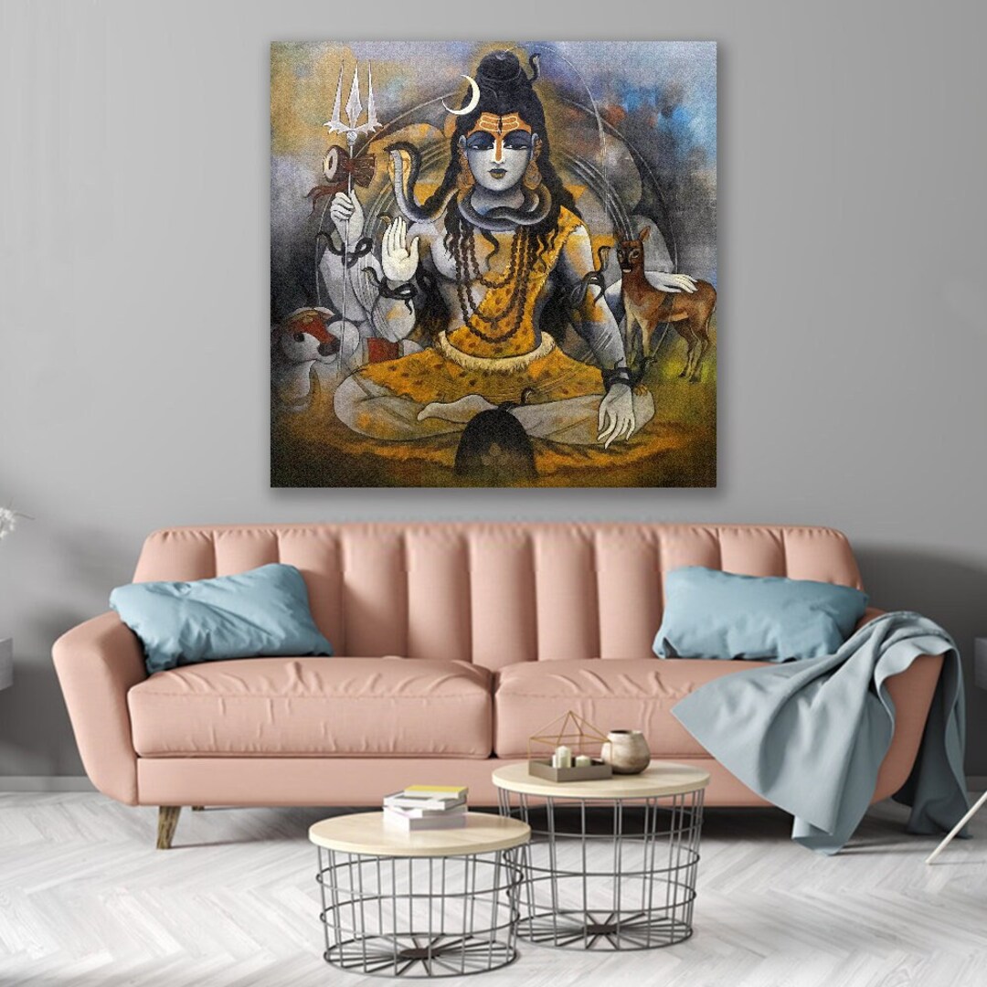 Shiva Canvas Wall Art Decor, Lord Shiva Wall Decor, Shiva Painting ...