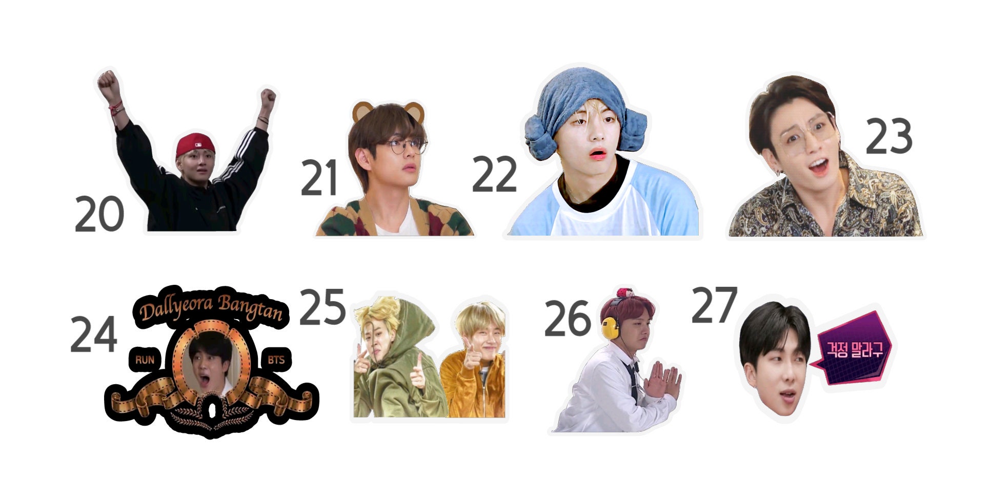 BTS run Bts Funny Moments White Clear Matte Die - Etsy