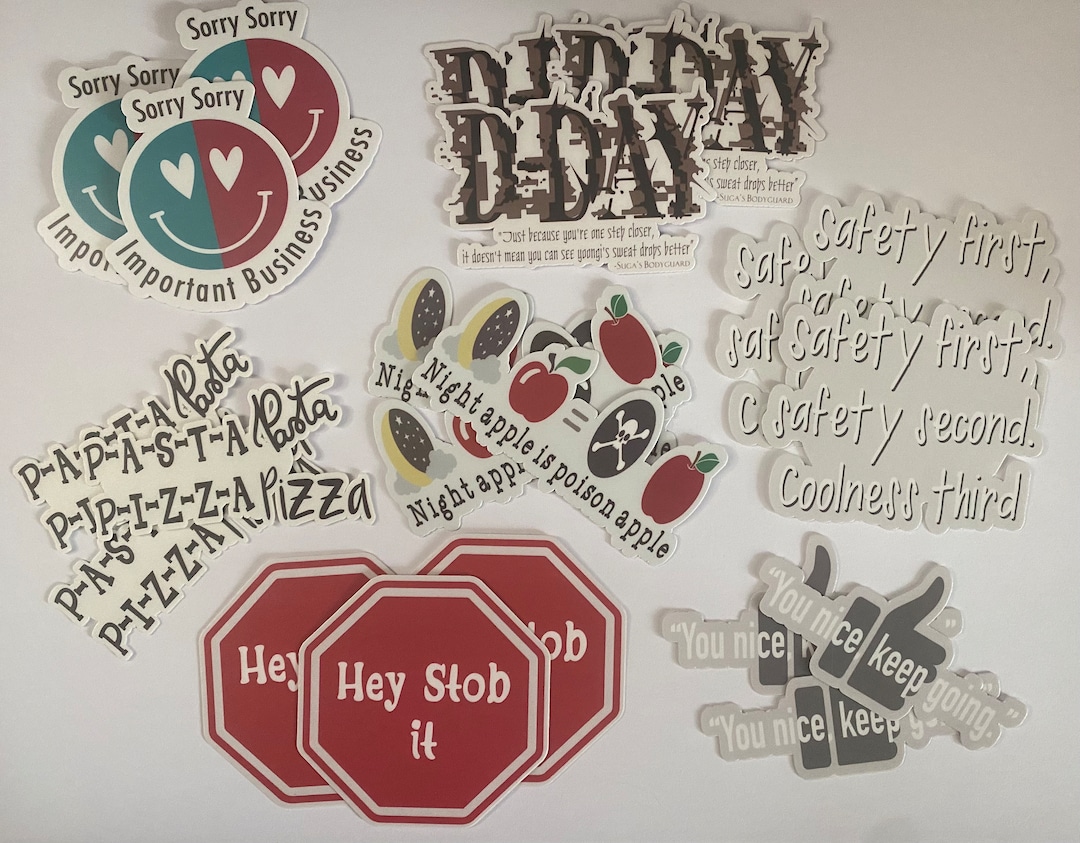 BTS "funny Quotes" Die Cut Stickers - Etsy
