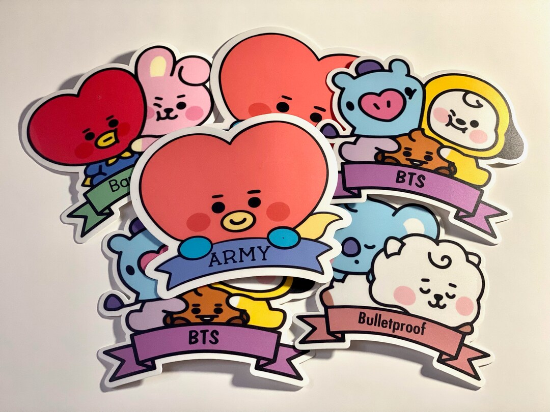 BT21 Name Tag Die Cut White Frost Matte Sticker - Etsy