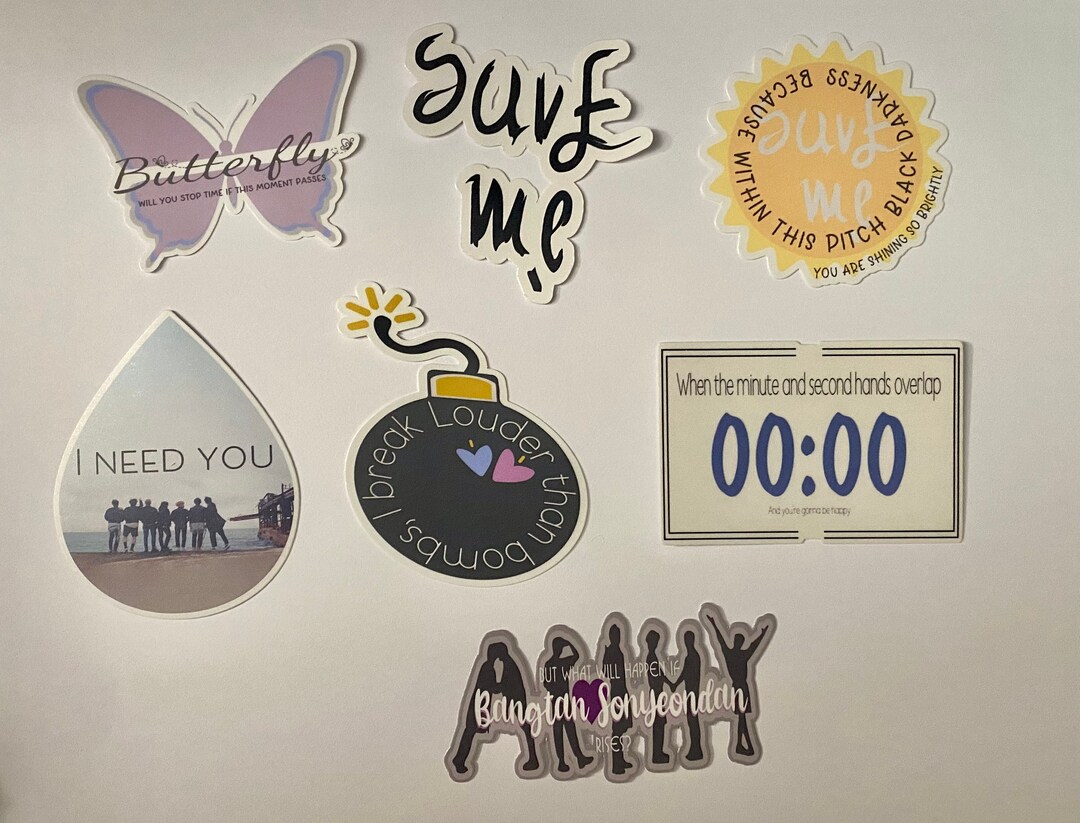 BTS "lyrics" Die Cut Stickers - Etsy