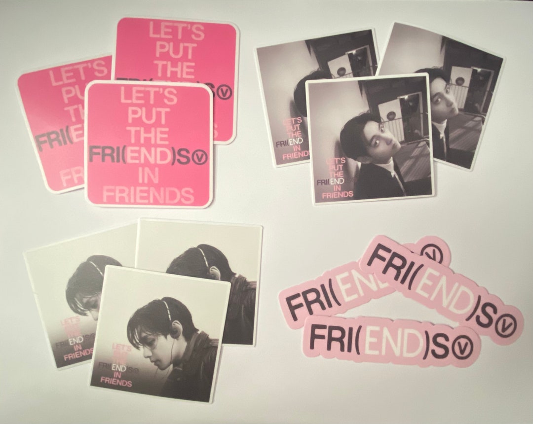 BTS V "friends" White Matte Sticker - Etsy