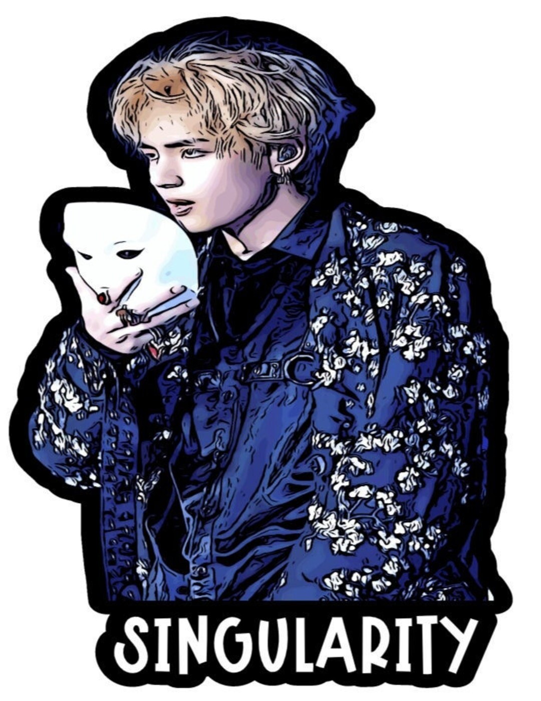 BTS V "singularity" Die Cut White Gloss Premium Vinyl Sticker - Etsy