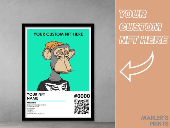 Custom NFT Poster and Frame Print Wall Art With QR Code Link - Etsy