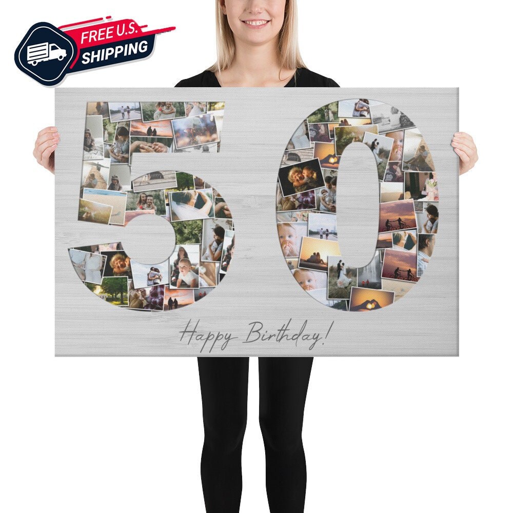 Custom Number Photo Collage Canvas. Picture Collage. Collage - Etsy