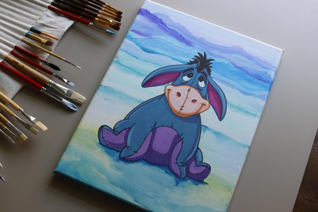 Winnie the Pooh/ Eeyore Fan Art -acrylic/mixed Media on Canvas, 1 of 1 ...