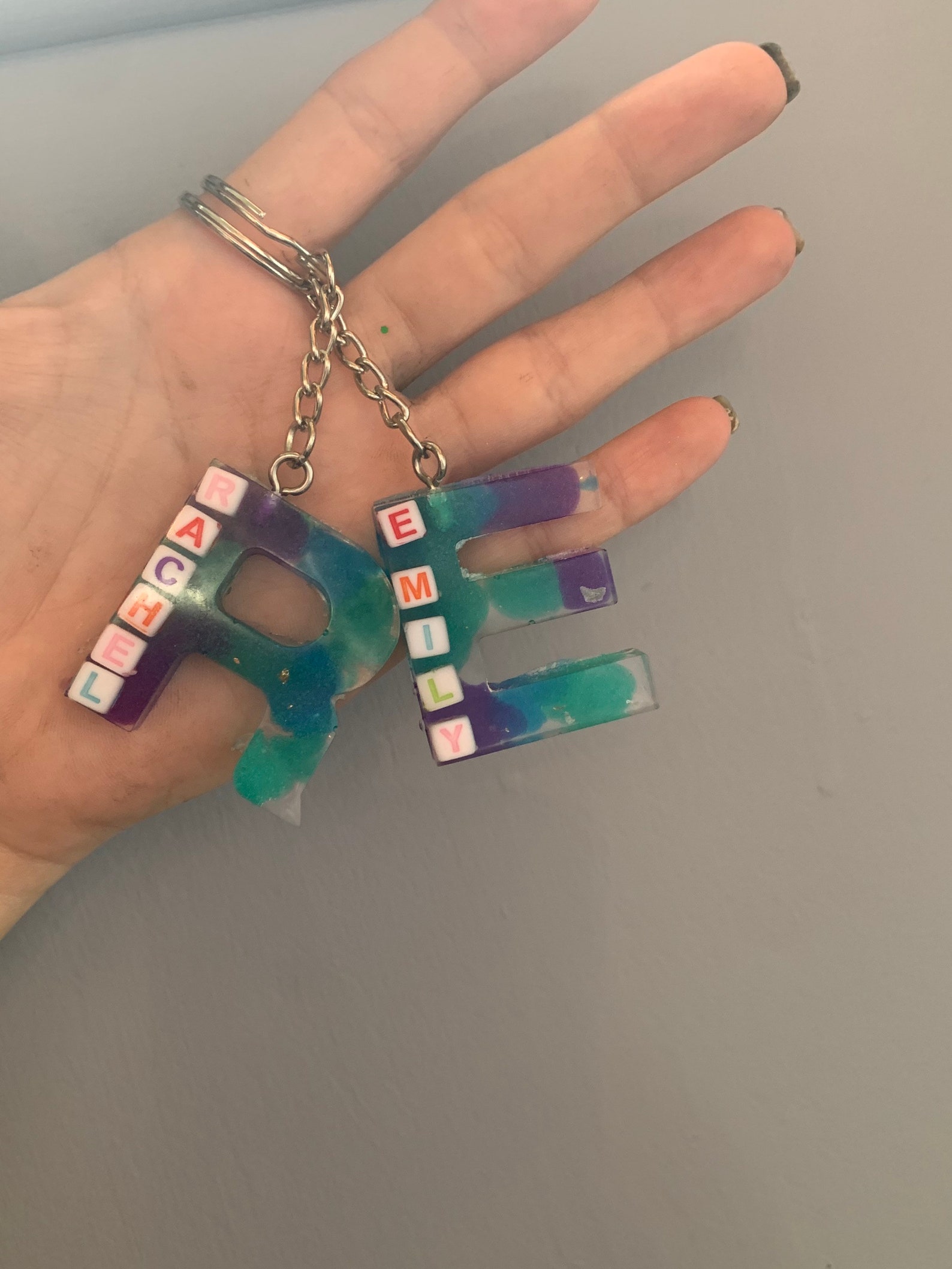 Handmade personalised key rings | Etsy