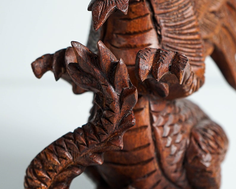 Fire Dragon Statue Dragon Figurine Mystical Animal Wood - Etsy