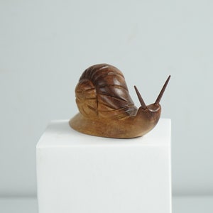 Wooden Snail Figurine, Animal Statue, Wood Carving, Handcrafted ...