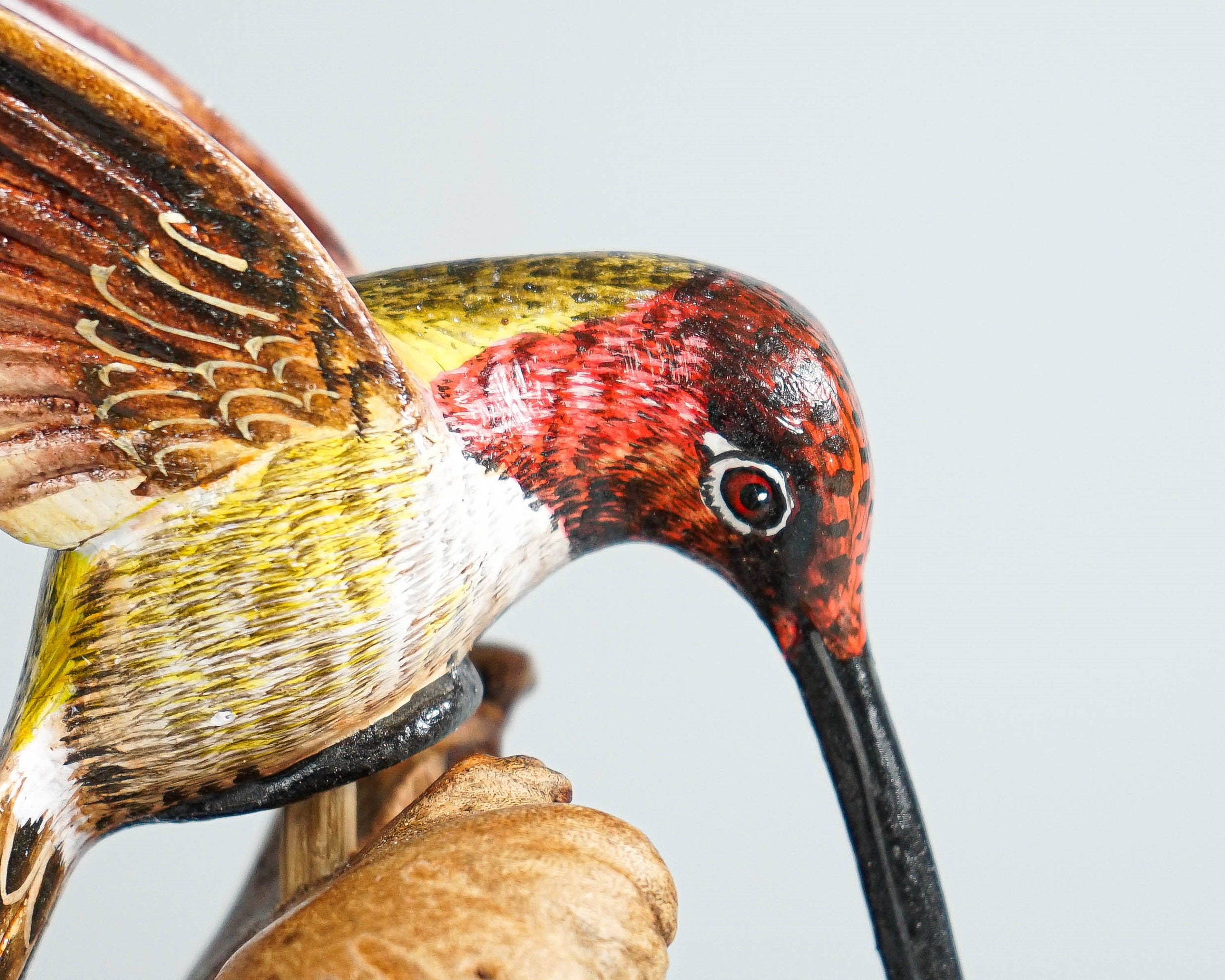 Colorful Hummingbird Statue Painted Sculpture Wood Carving - Etsy
