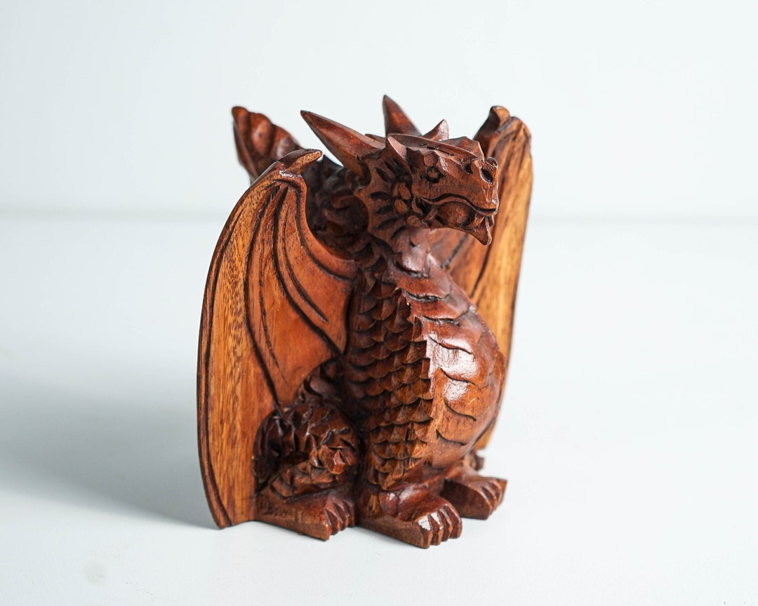Winged Dragon Sculpture, Small Statue, Miniature, Mystical Animal ...
