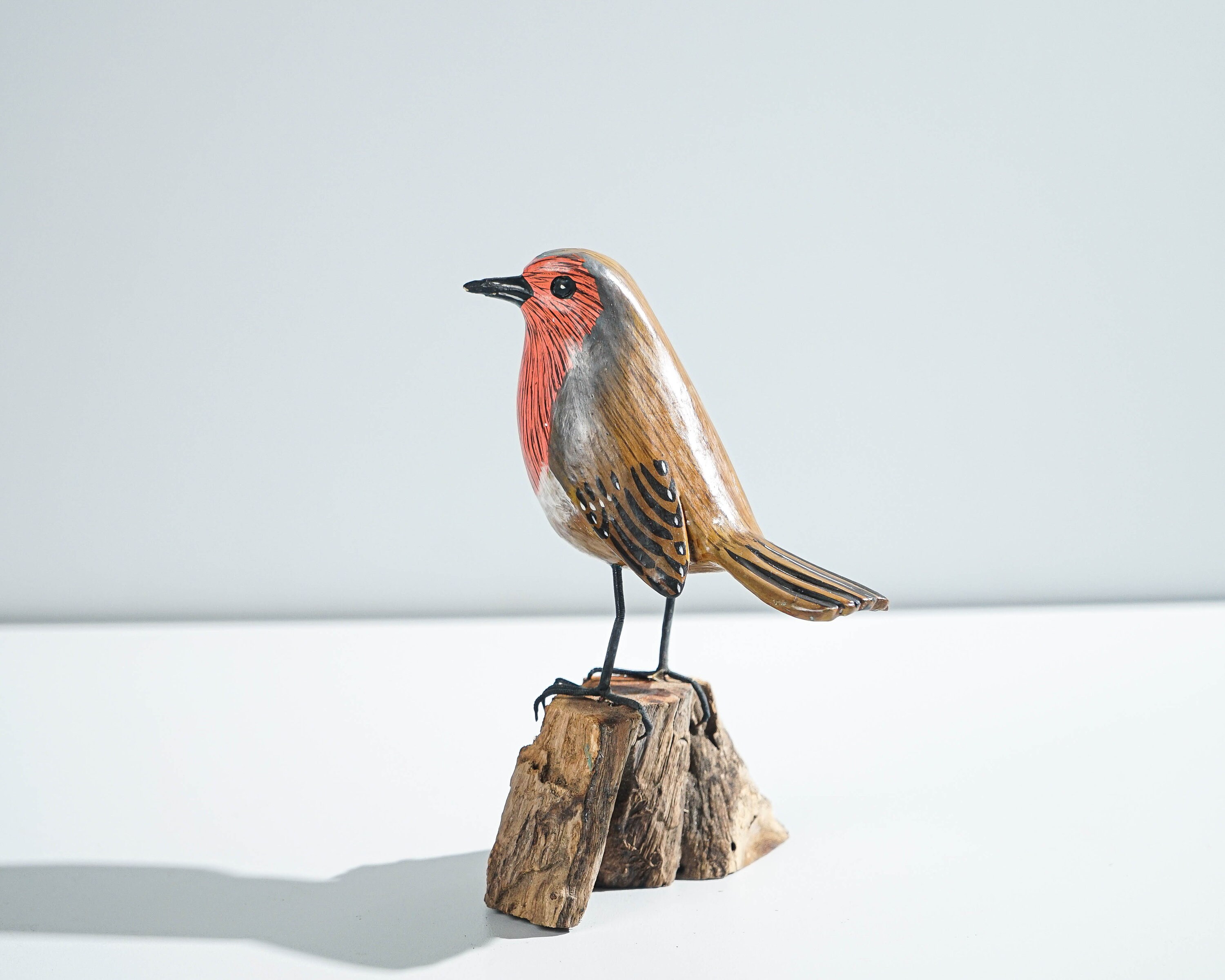 House Finch Bird Statue, Painted Wood Carving, Wooden Bird Art ...