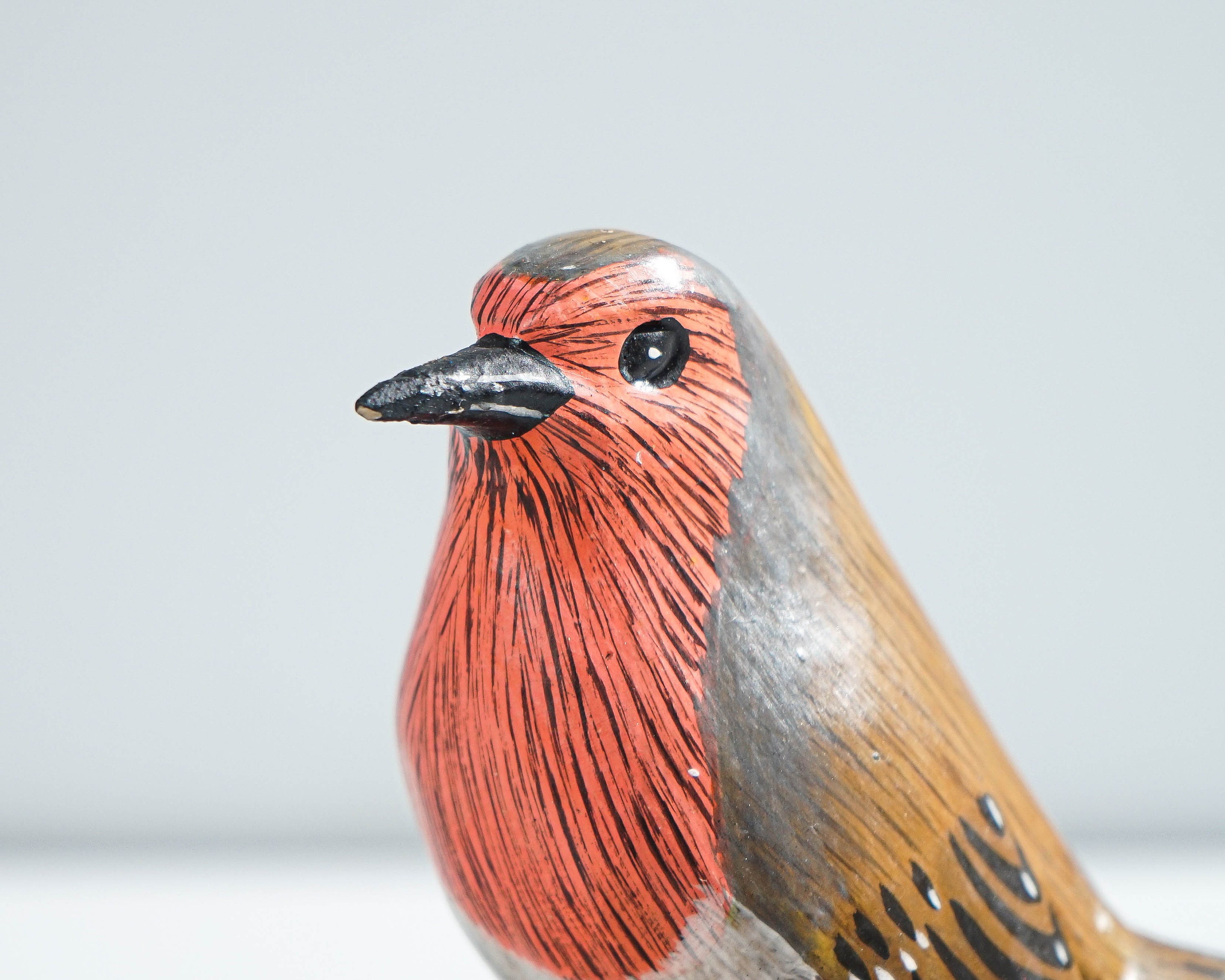 House Finch Bird Statue, Painted Wood Carving, Wooden Bird Art ...