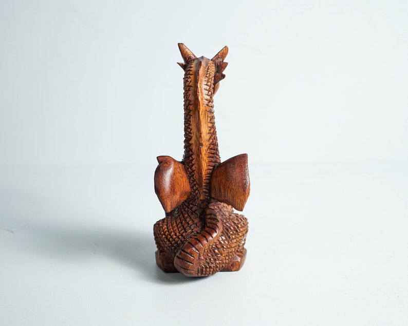 Calm Dragon Statue, Wooden Dragon, Fantasy Animal, Wood Carved, Unique ...