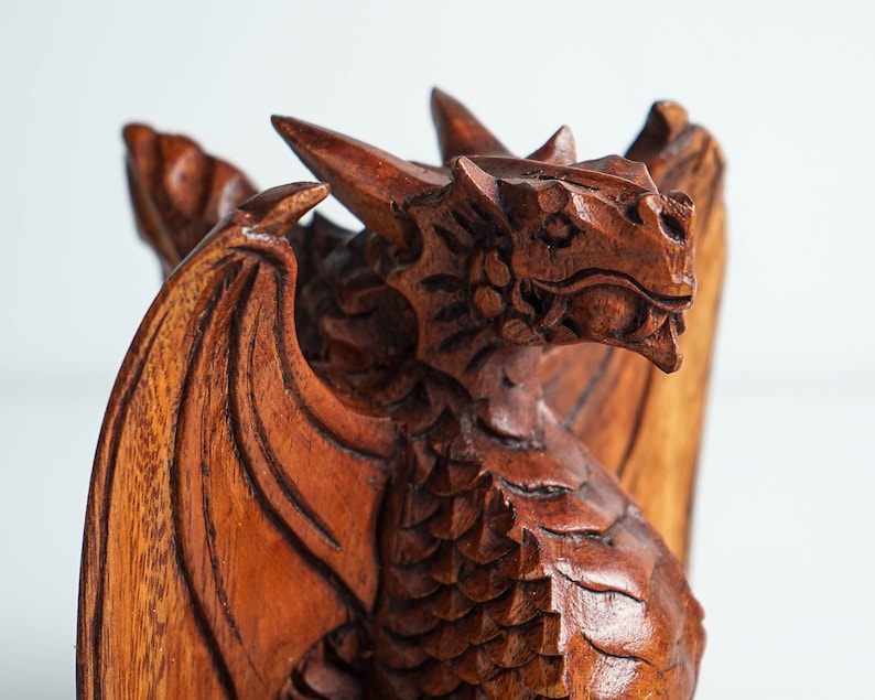 Winged Dragon Sculpture, Small Statue, Miniature, Mystical Animal ...