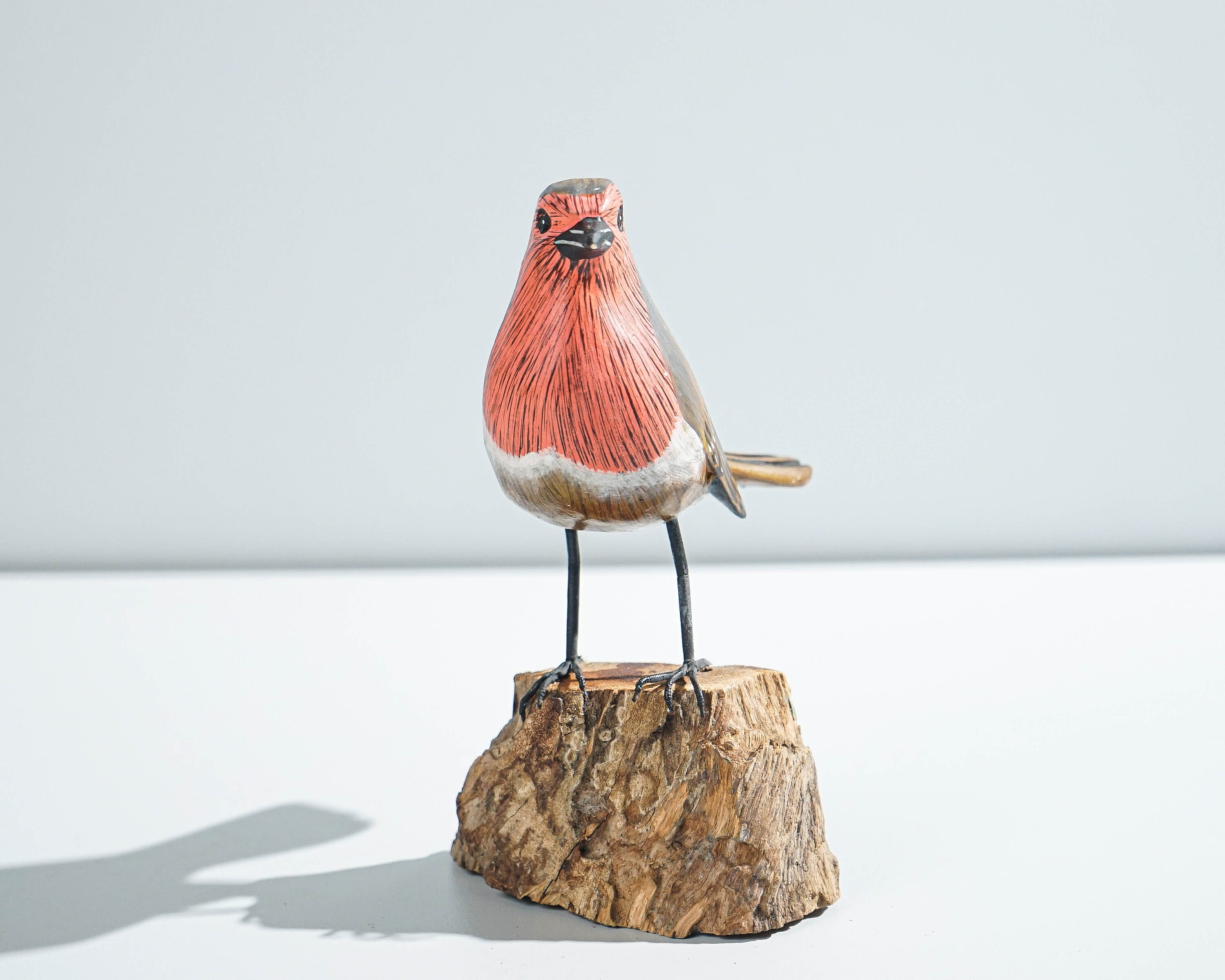 House Finch Bird Statue, Painted Wood Carving, Wooden Bird Art ...
