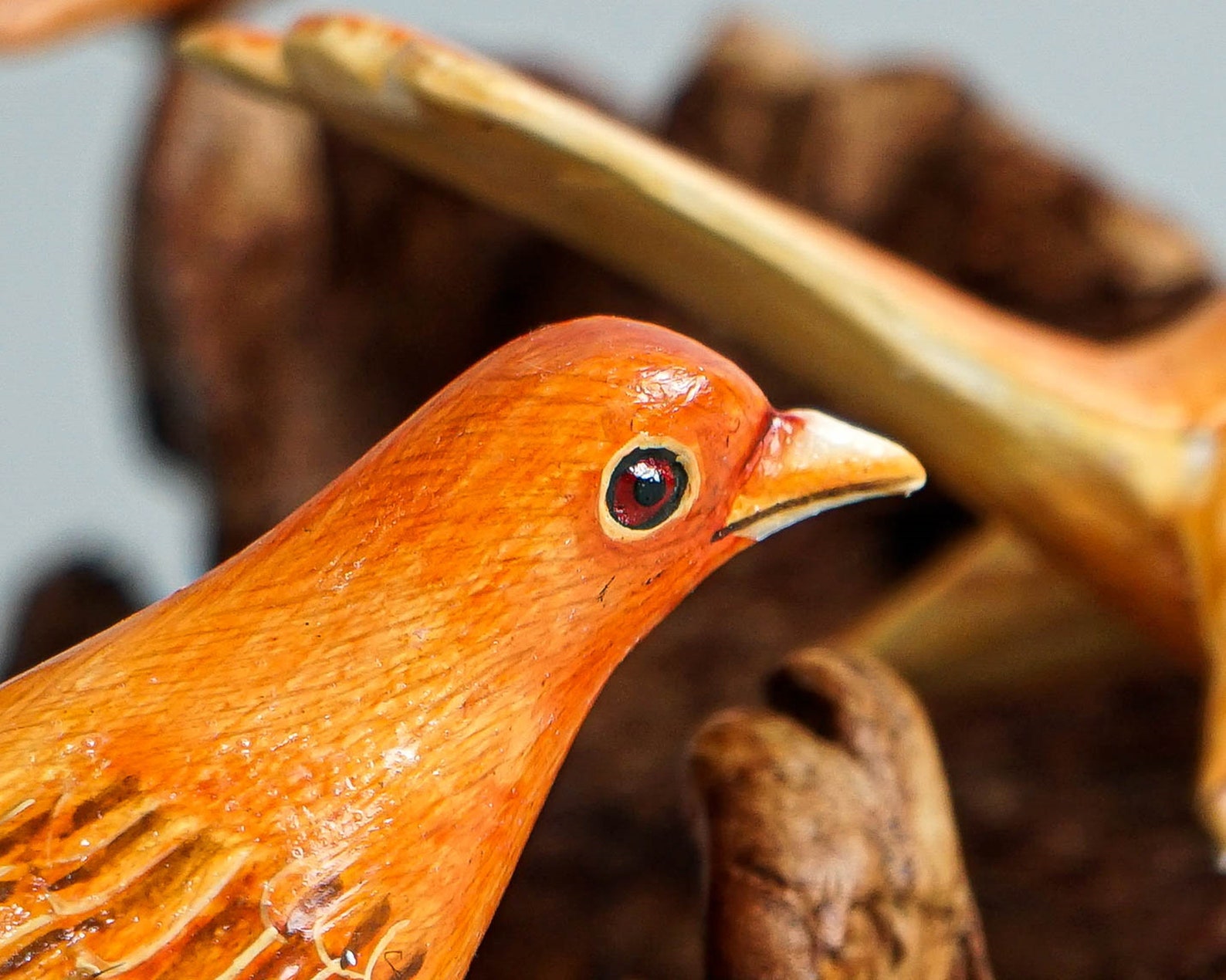 Red Canary Family Statue Painted Canary Bird Nest Sculpture - Etsy