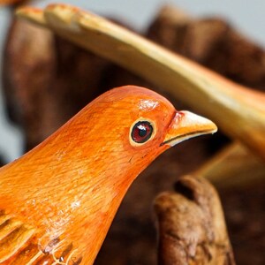 Red Canary Family Statue, Painted Canary, Bird Nest Sculpture ...