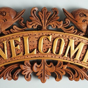Welcome Sign, Wall Hanging Sculpture, Dolphin Welcome Sign Statue, Wood ...