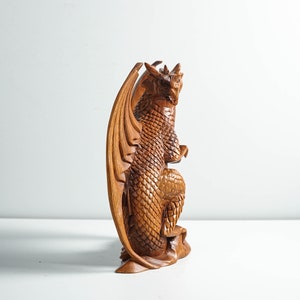 Wooden Dragon Statue, Unique Sculpture, Chinese Dragon, Mystical Animal ...