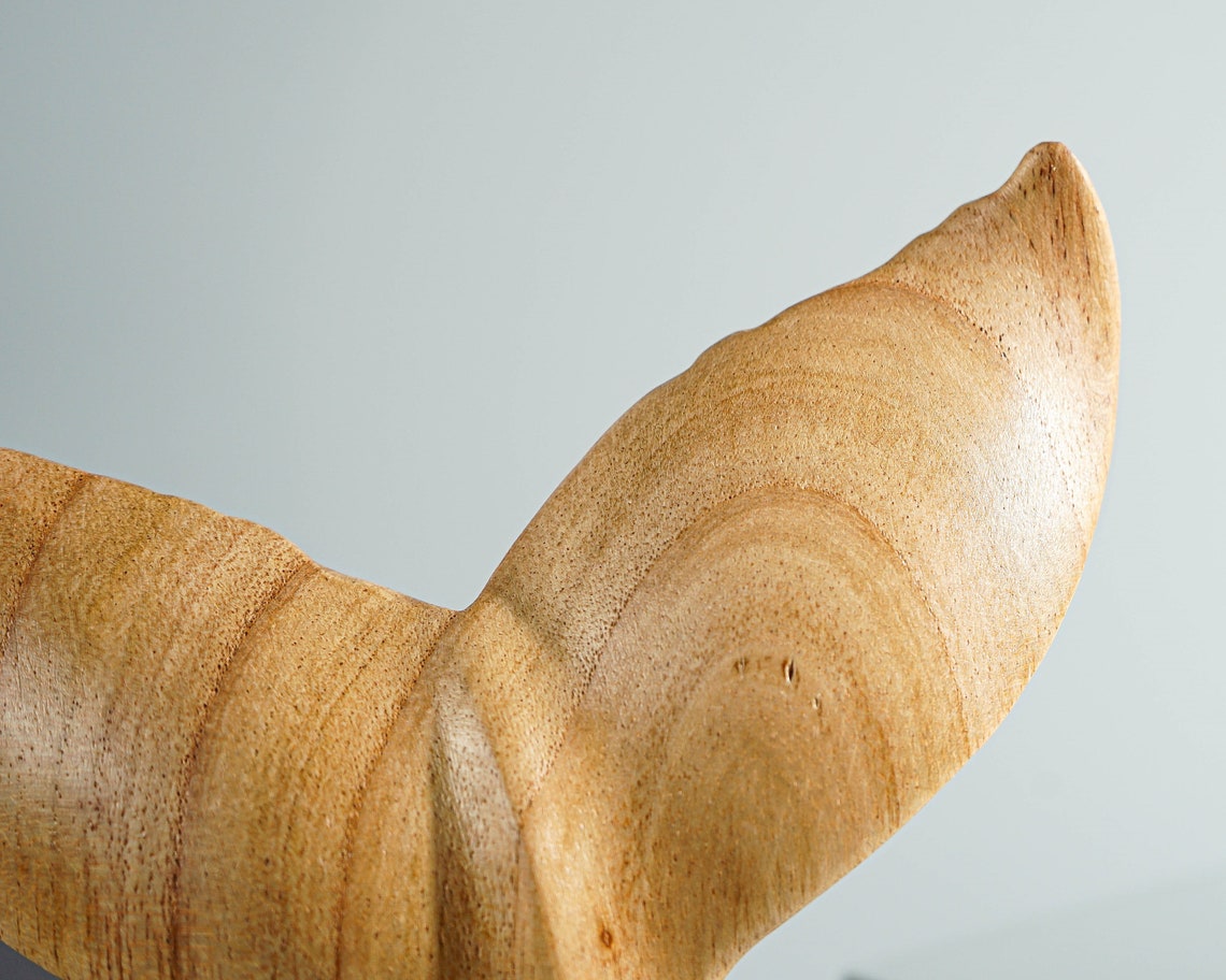 Wooden Whale Tail Sculpture Family Sea Life Exotic Statue | Etsy