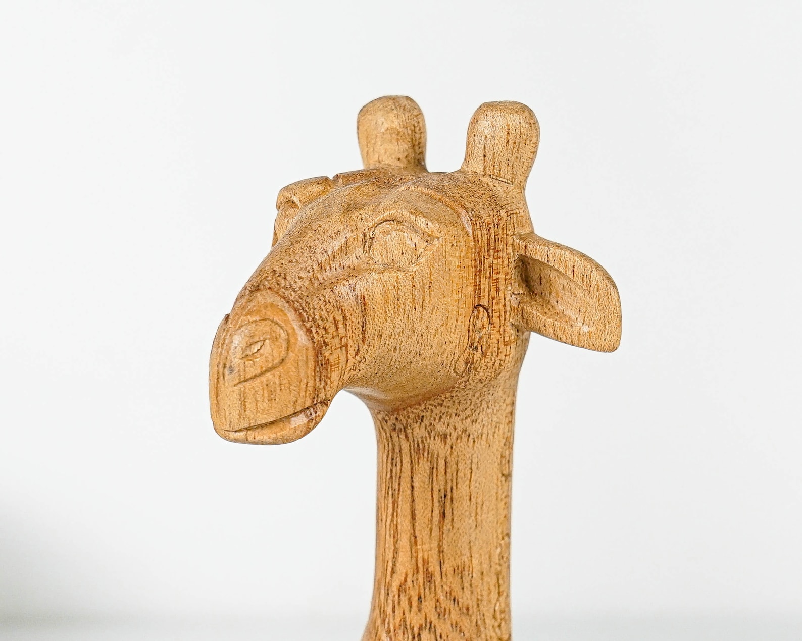 Meditating Giraffe Sculpture, Animal, Yoga, Wood Carving, Wooden Base ...