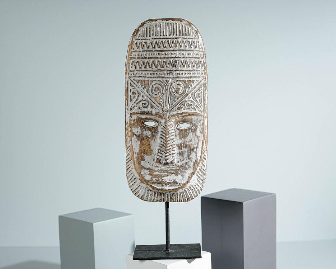 Timor Tribal Mask, Hanging Mask, Primitive, Handmade, Wood Carving ...