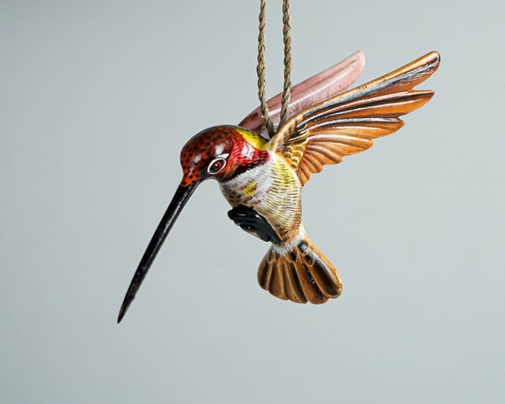 Colorful Hummingbird Statue Hanging Sculpture Wall Art - Etsy