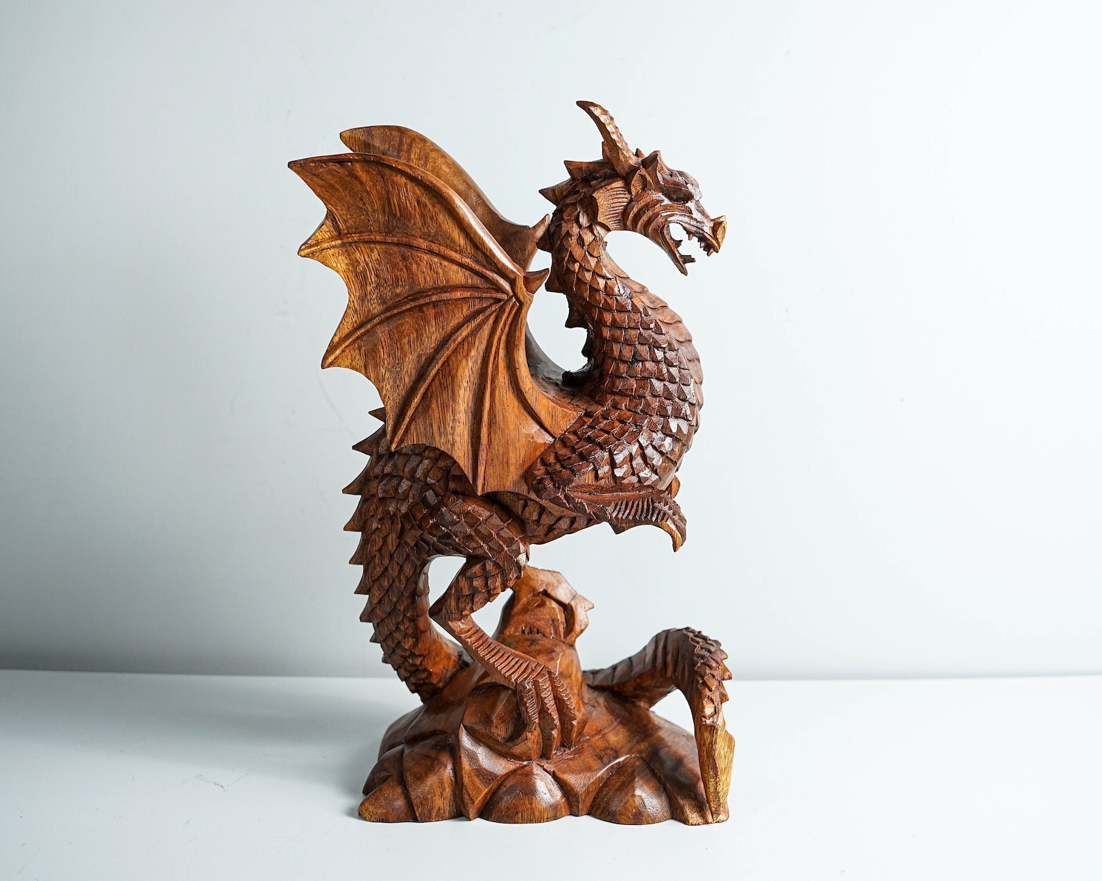 Dragon Statue, Dragon Figurine, Mythology Animal, Wood Carving Dragon ...
