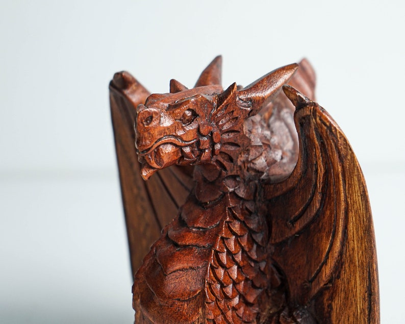 Winged Dragon Sculpture, Small Statue, Miniature, Mystical Animal ...
