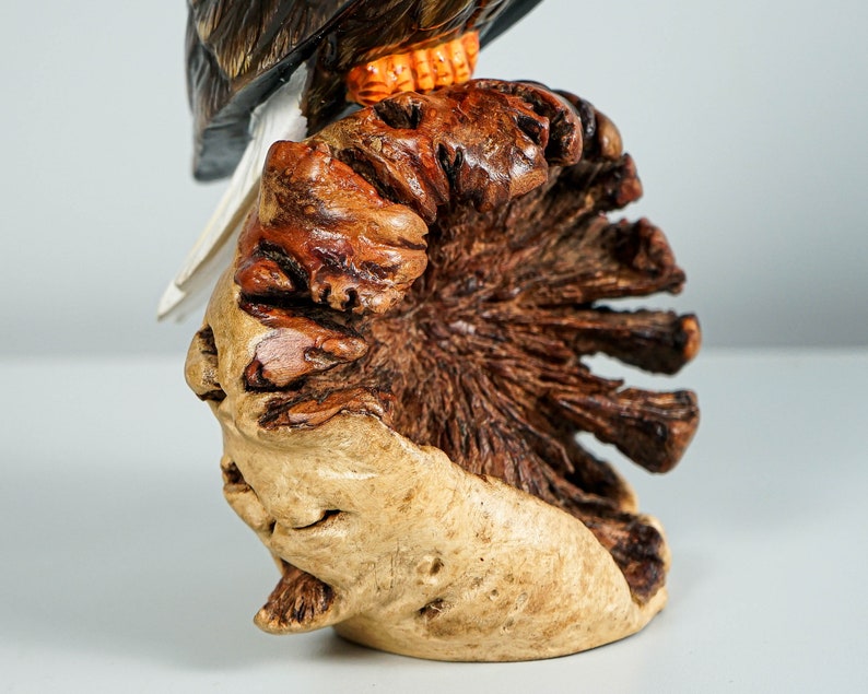 Handmade Bald Eagle Sculpture Painted Statue Wood Carving - Etsy