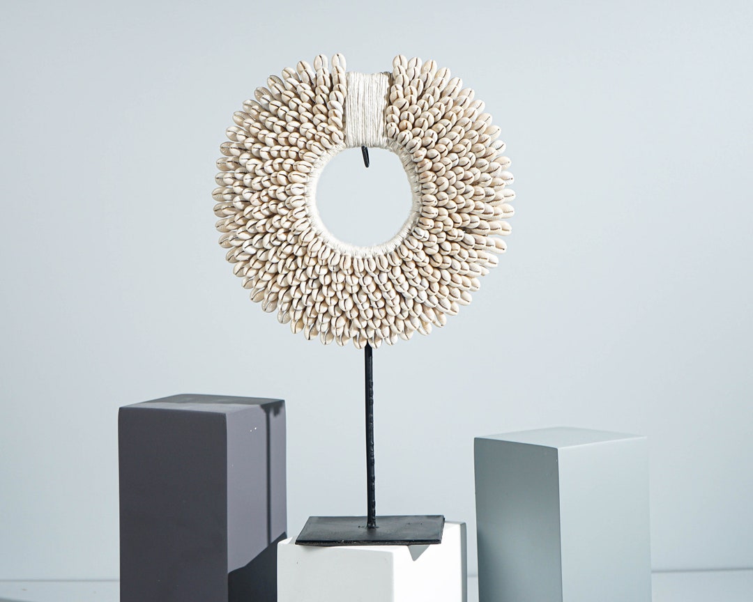 Standing Shell Art, Round Seashell, Hanging Shell Décor, Tropical Décor ...