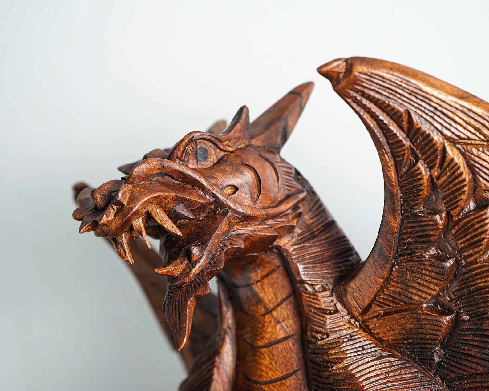 Wall Hanging Dragon Statue Wall Art Wooden Dragon Mythology - Etsy