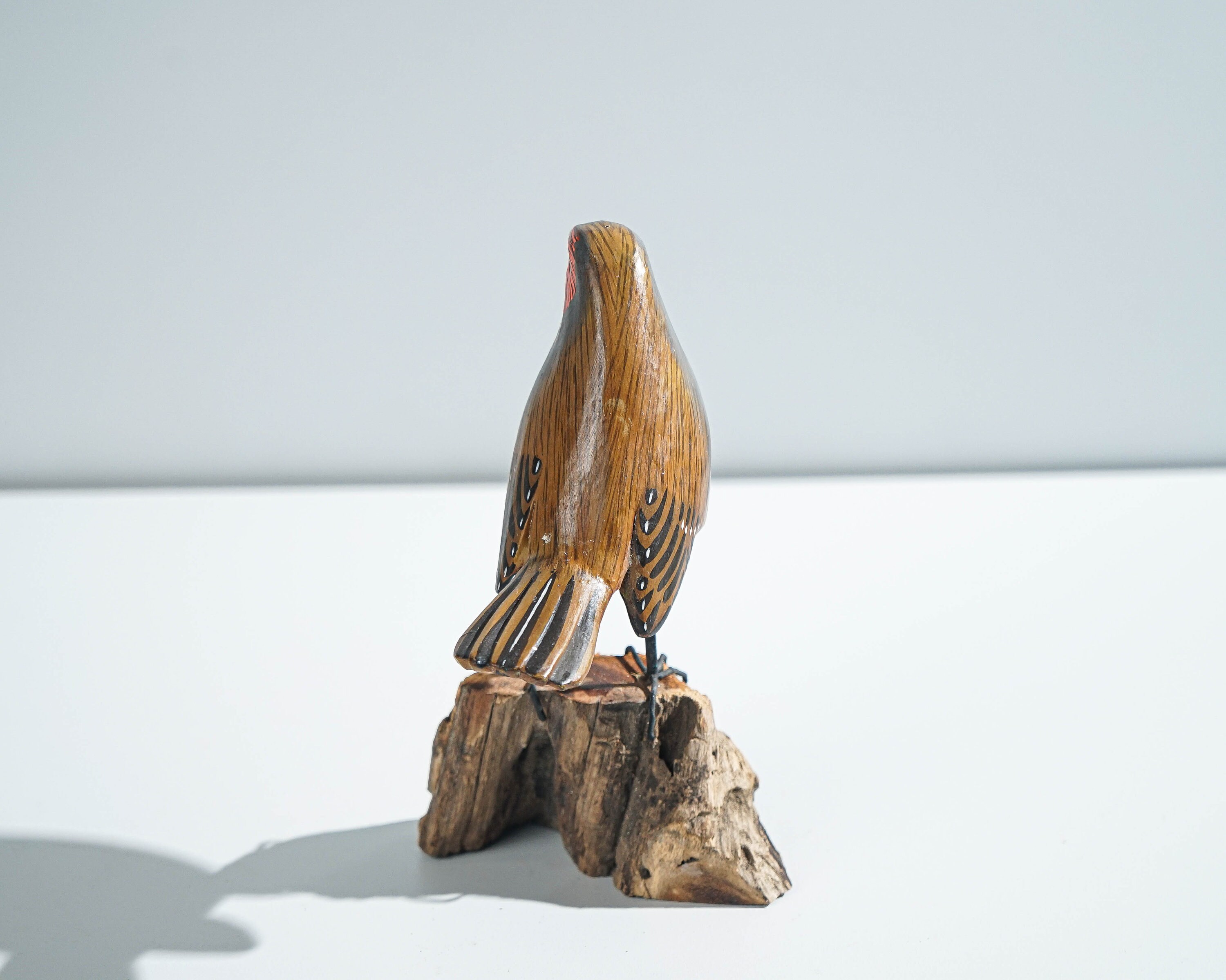 House Finch Bird Statue, Painted Wood Carving, Wooden Bird Art ...