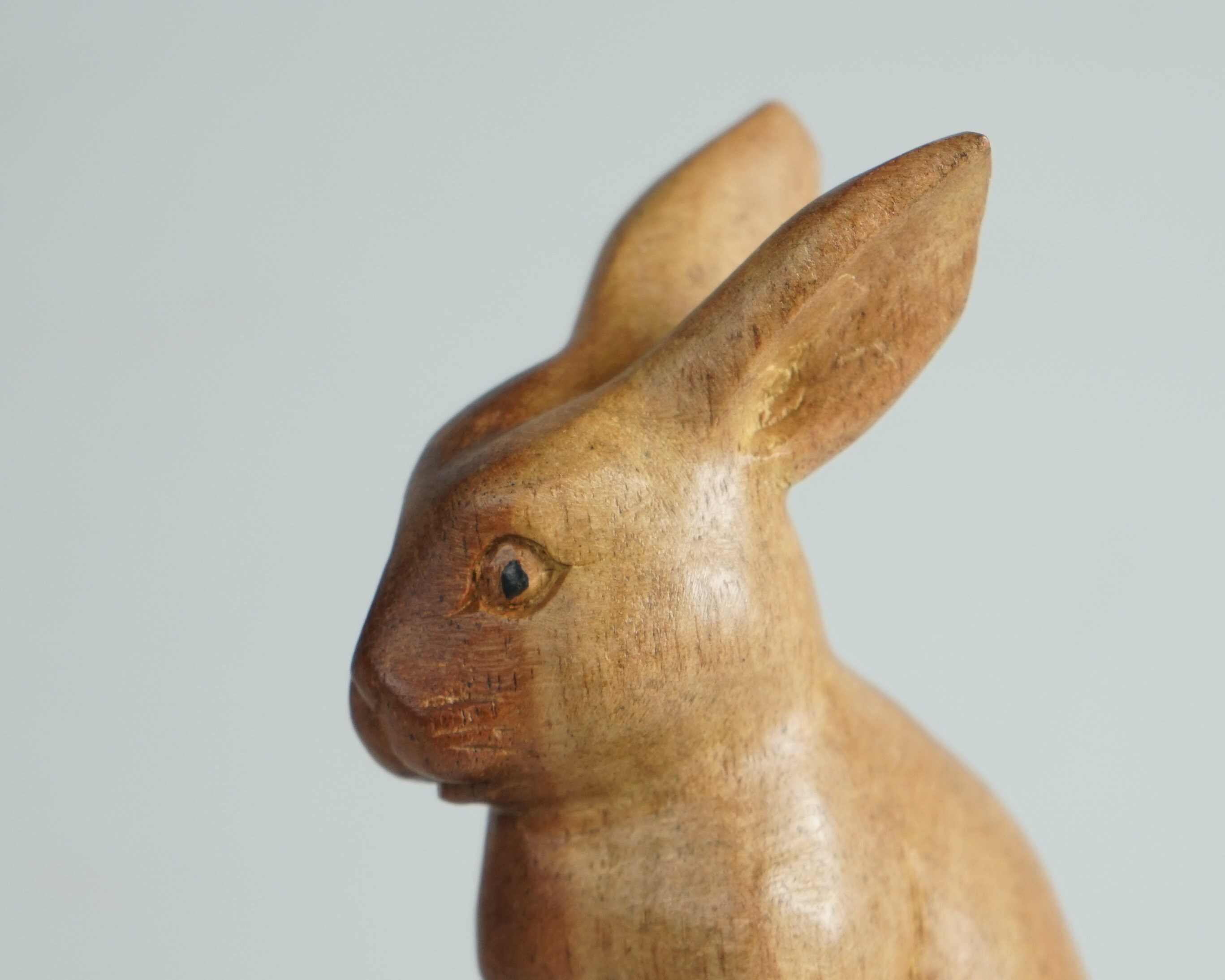 Wooden Rabbit Sculpture Animal Statue Wood Carving | Etsy