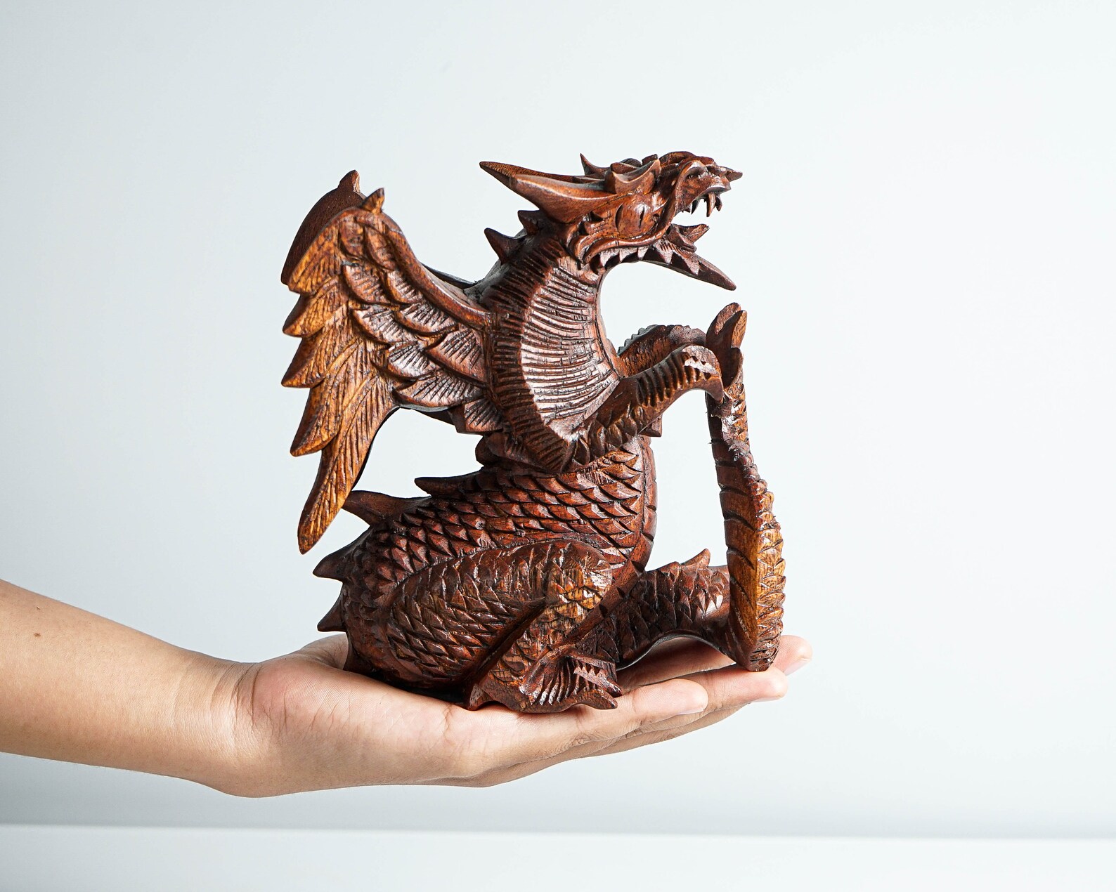 Fire Dragon Statue Dragon Figurine Mystical Animal Wood - Etsy