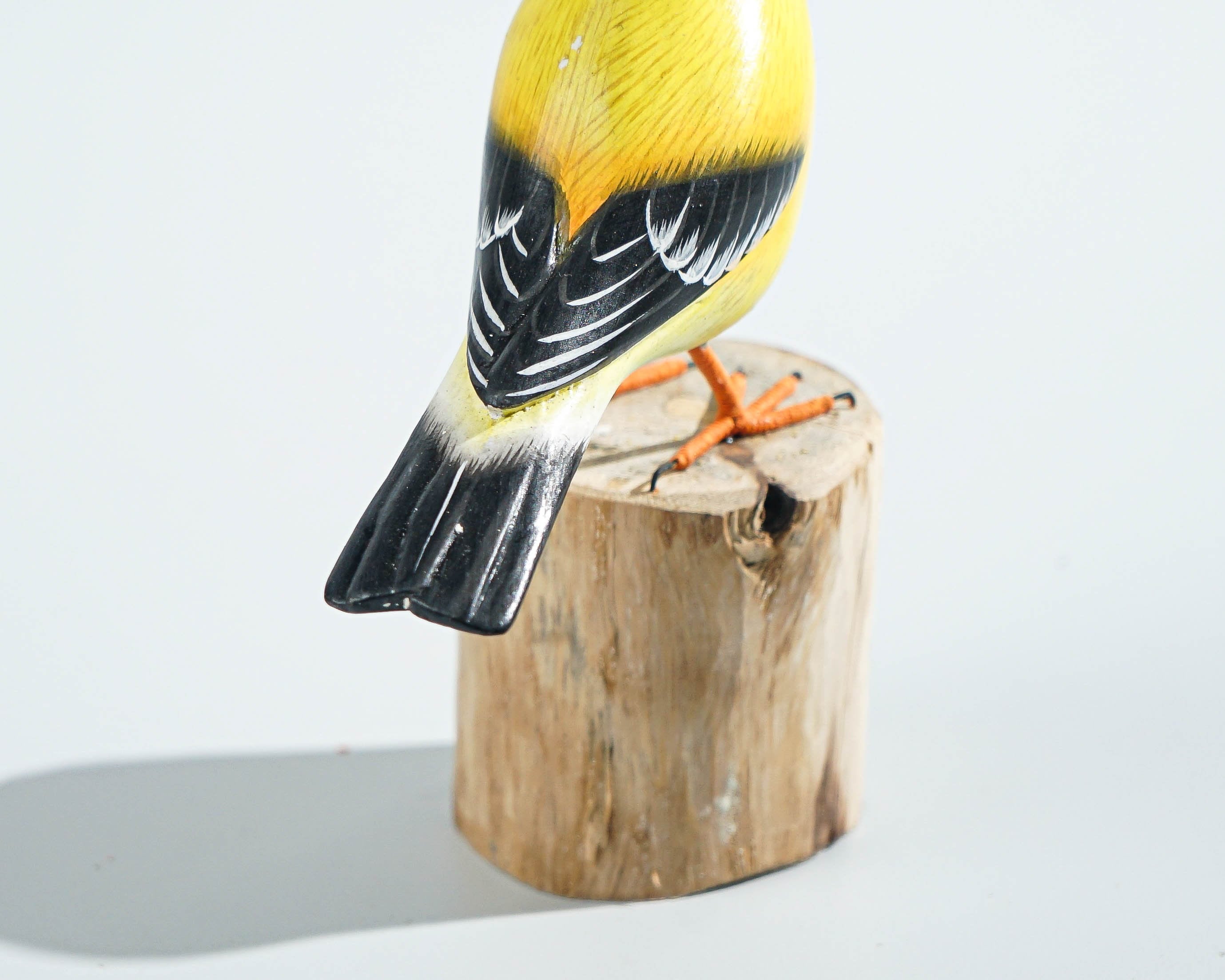 American Goldfinch Statue, Painted Wood Carving, Hand Painted, Wooden ...