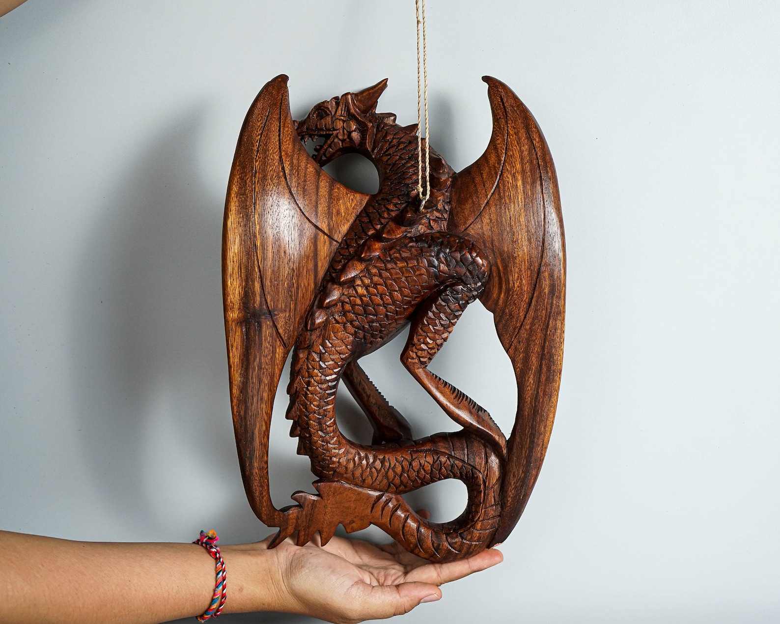 Dragon Wall Decor Hanging Wooden Dragon Mystical Animal - Etsy