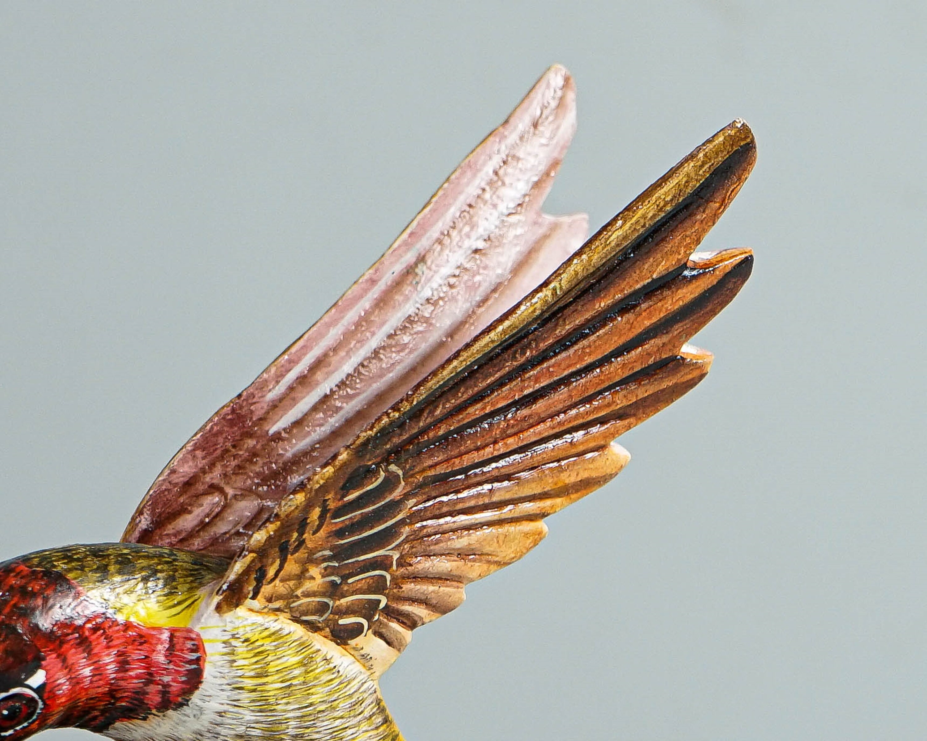 Colorful Hummingbird Statue Painted Sculpture Wood Carving - Etsy