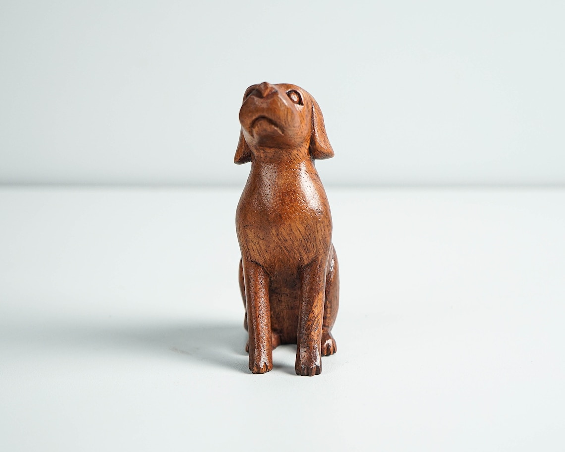 Wooden Dog Figurine Animal Statue Home Decor Animal - Etsy