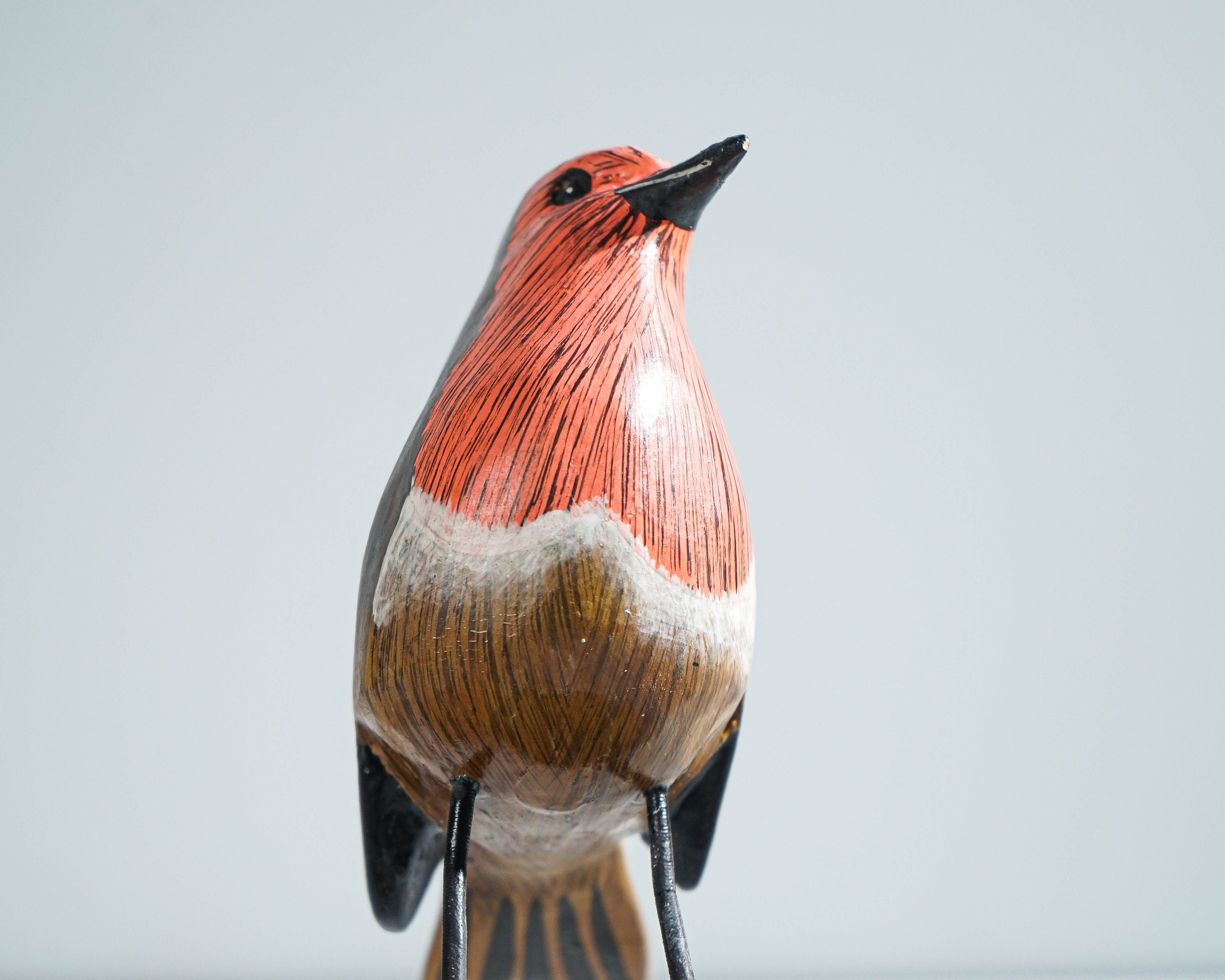 House Finch Bird Statue Painted Wood Carving Wooden Bird - Etsy