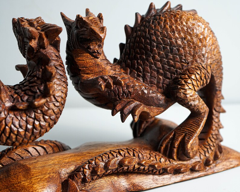 Couple Dragon Ornament, Twin Dragon Statue, Legend Animal, Fantasy ...